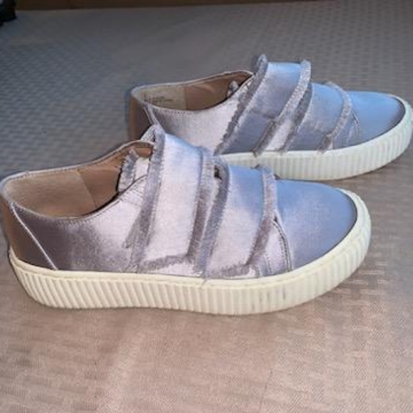 Shellys London | Shoes | Shellys London Creeper Slip On Satin Sneakers ...